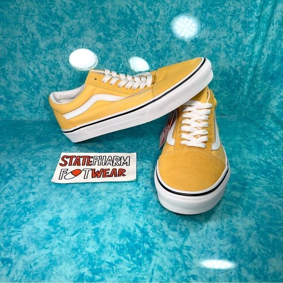 Vans | Shoes | Vansold Skoolflax Yellow Mens Low Top Suede Skate Shoes ...